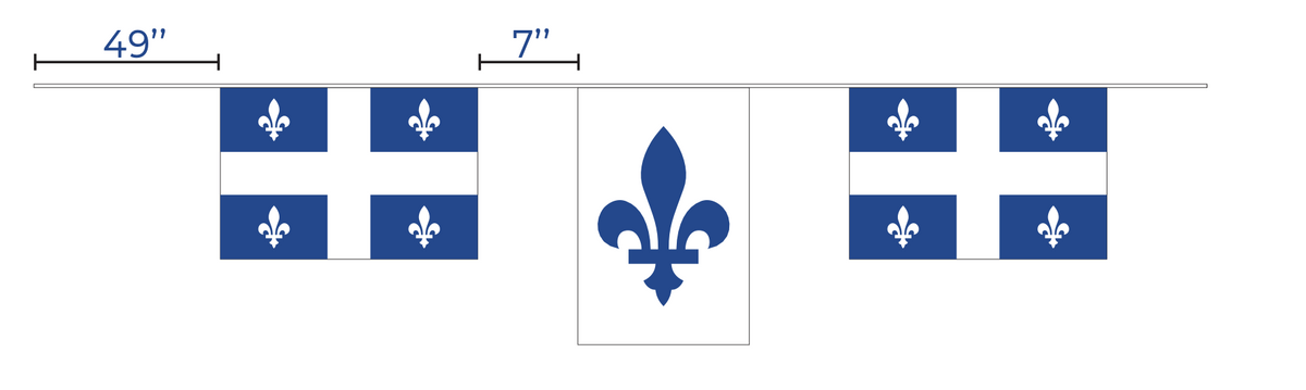Banderole drapeaux du Québec en polyester (71019) – Accent bleu du Québec